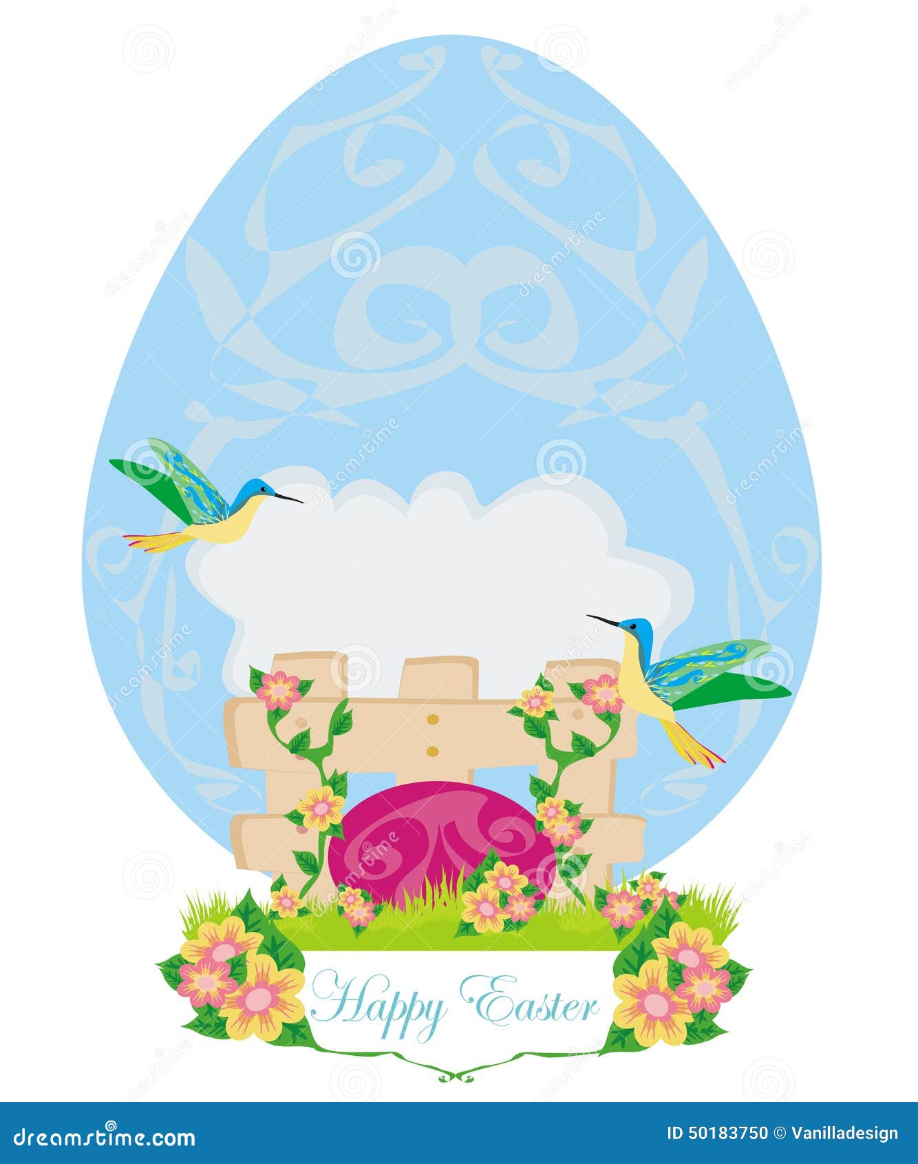 Beautiful Easter Greeting Card Stock Vector - Illustration of floral ...