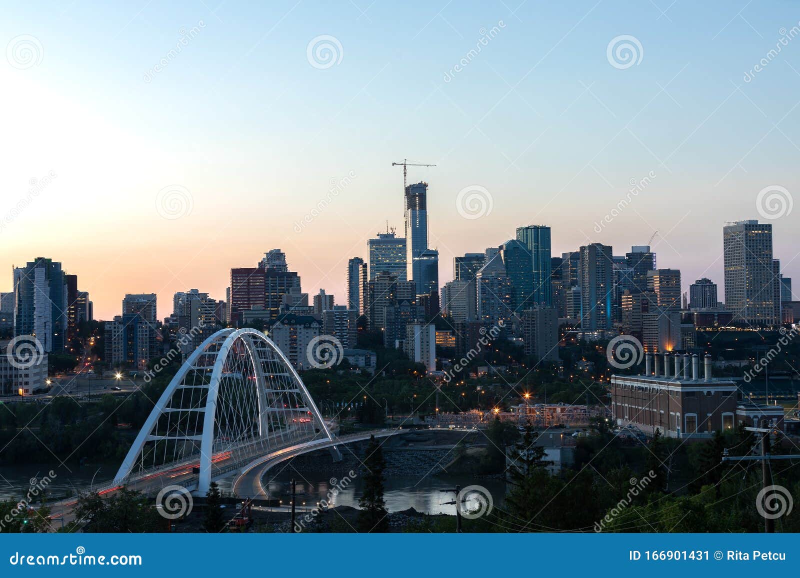 Walterdale Bridge in Edmonton Downtown Stock Image - Image of edmonton ...