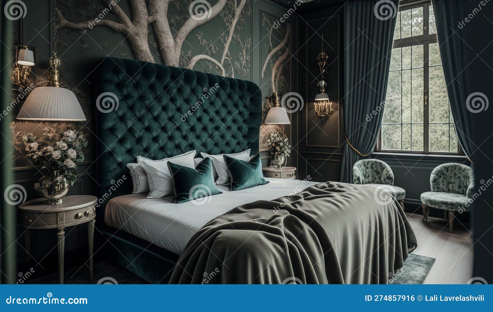 Beautiful Elegant Bedroom Inerior Design, Generative AI Stock ...