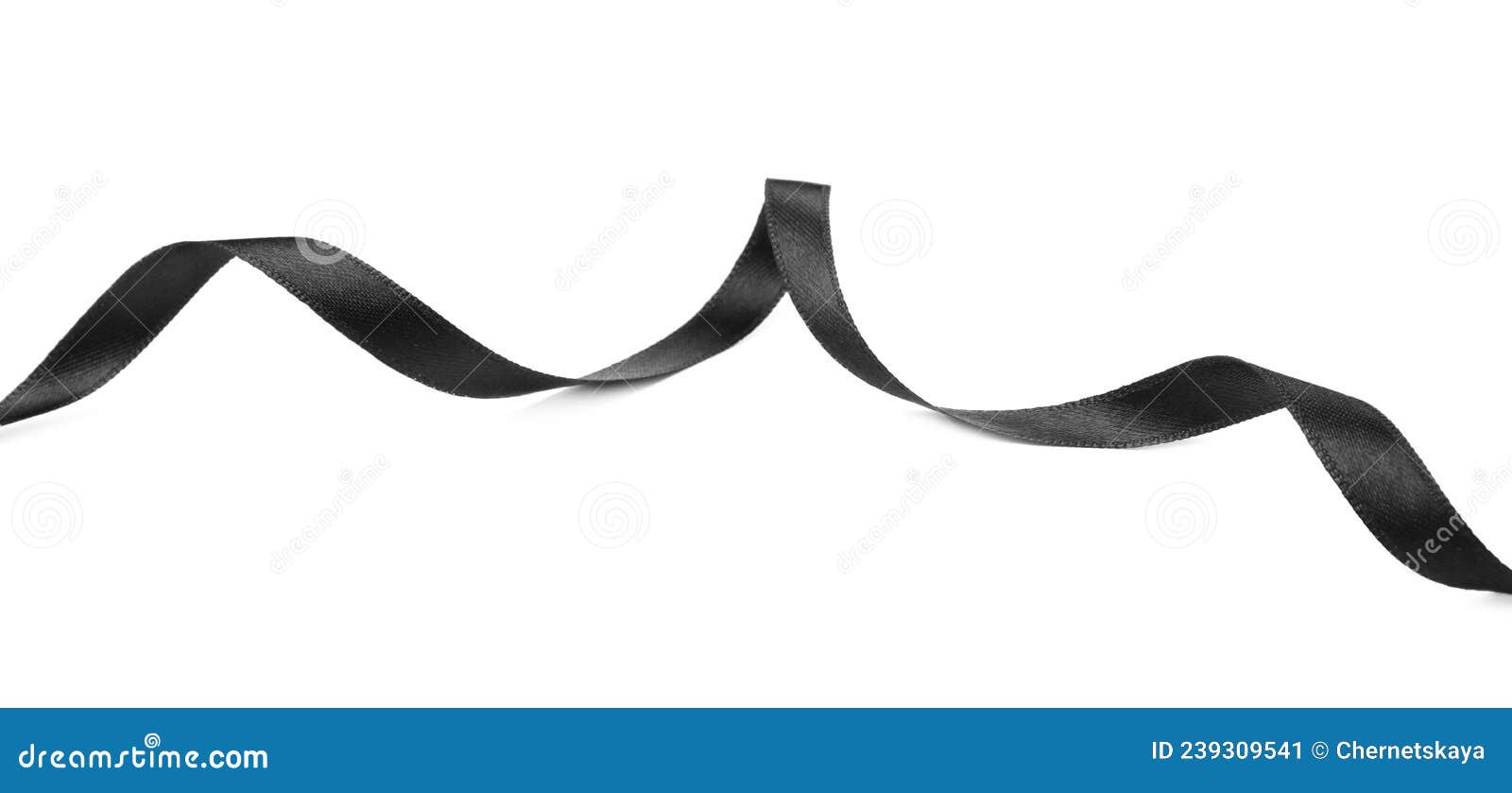 Beautiful Elegant Black Ribbon Isolated on White Stock Image - Image of ...
