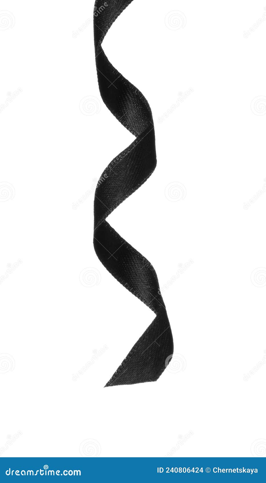 Beautiful Elegant Black Ribbon Isolated on White Stock Photo - Image of ...