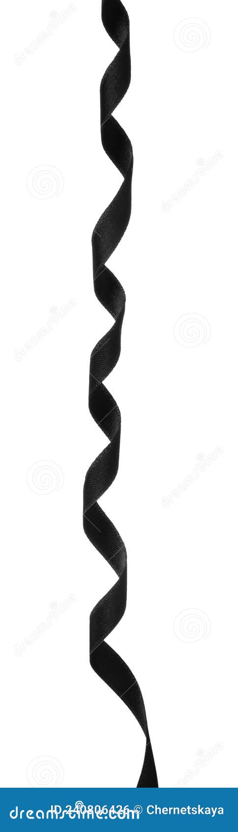 Beautiful Elegant Black Ribbon Isolated on White Stock Photo - Image of ...