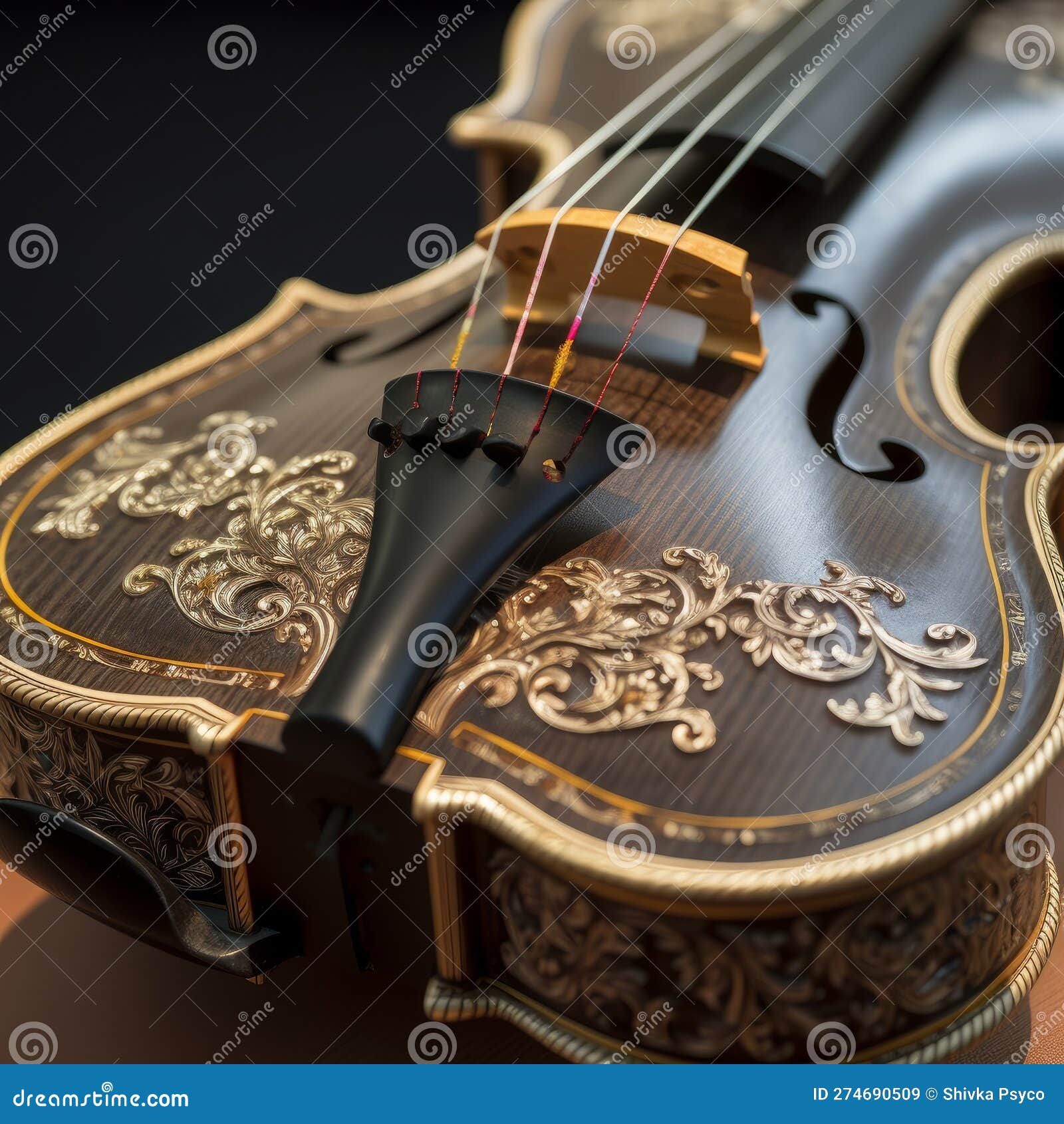 A Beautiful Elegant Designer Violin Generative AI Stock Illustration ...