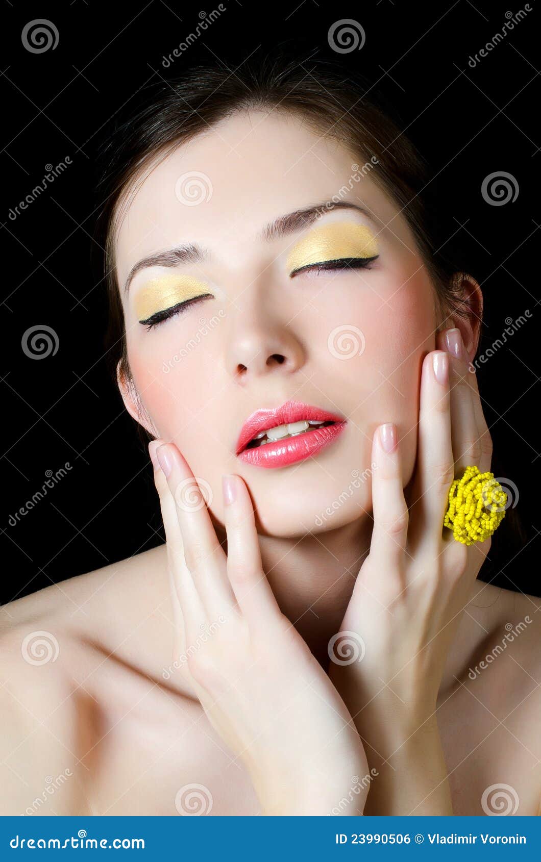 Beautiful Elegant Girl with an Evening Make-up Stock Photo - Image of ...