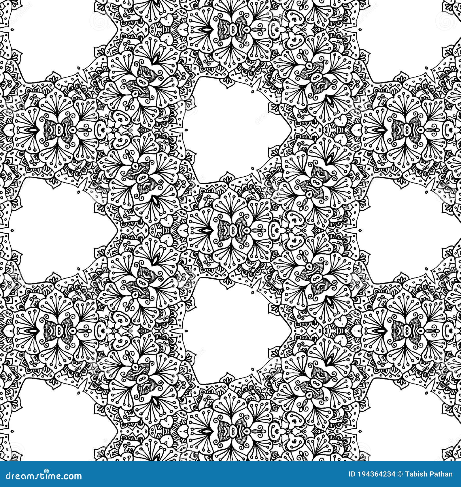 Beautiful and Elegant Monochromatic and Grey Symmetrical Mandala ...