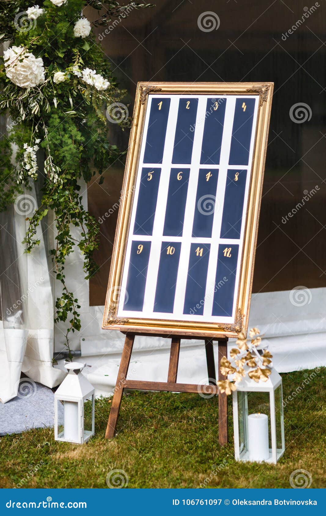 Beautiful Elegant Stylish Wedding Guest Table List Stock Image - Image ...