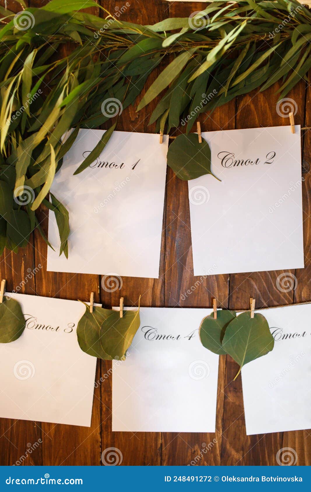 Beautiful Elegant Stylish Wedding Guest Table List Stock Photo - Image ...