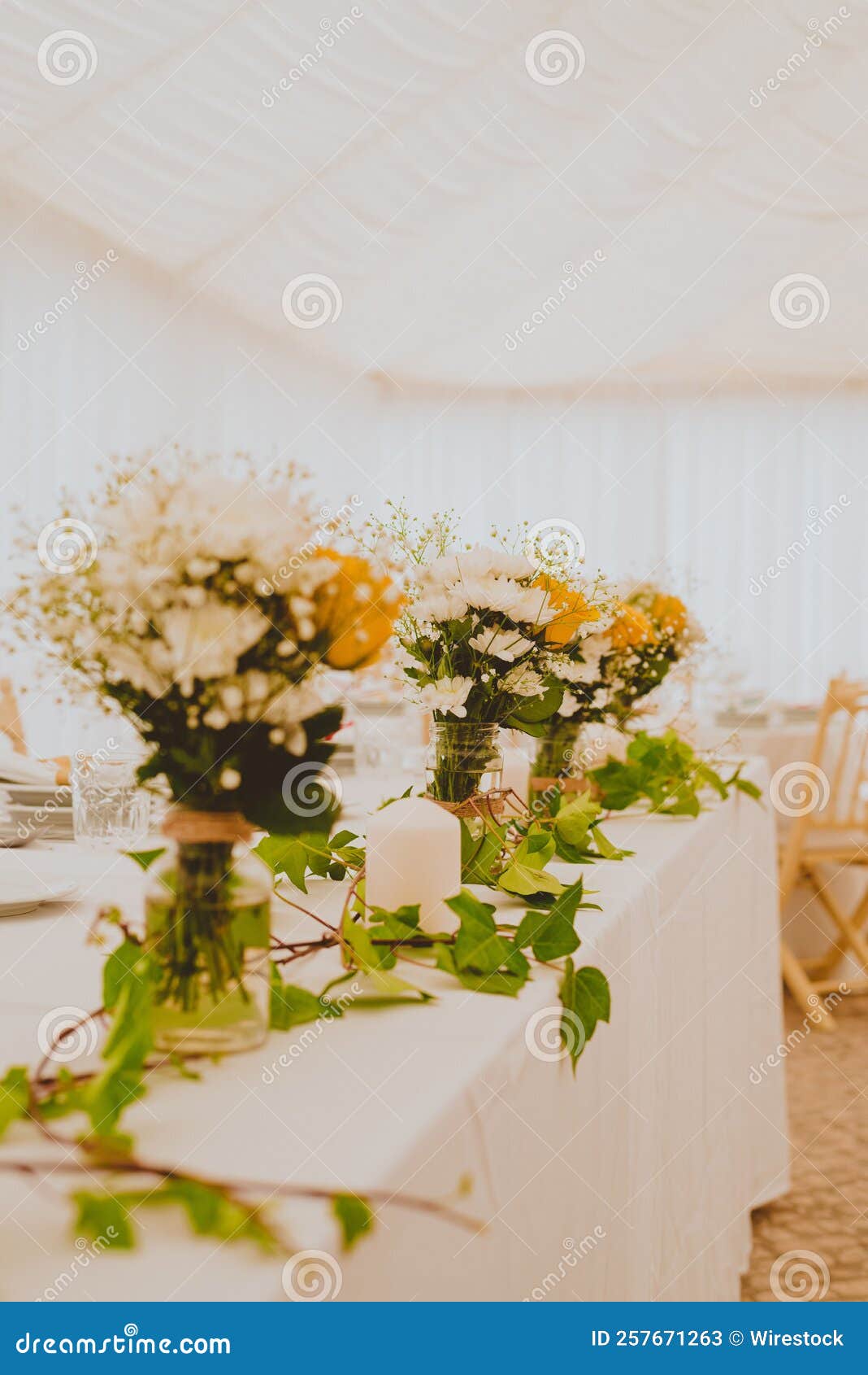 Beautiful and Elegant Table Set Up in a Wedding Reception Stock Image ...
