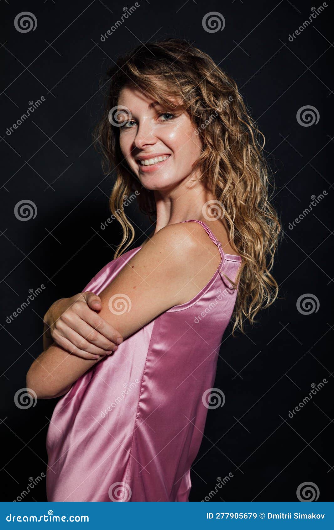 Beautiful And Elegant Woman In A Pink Dress Stock Image Image Of