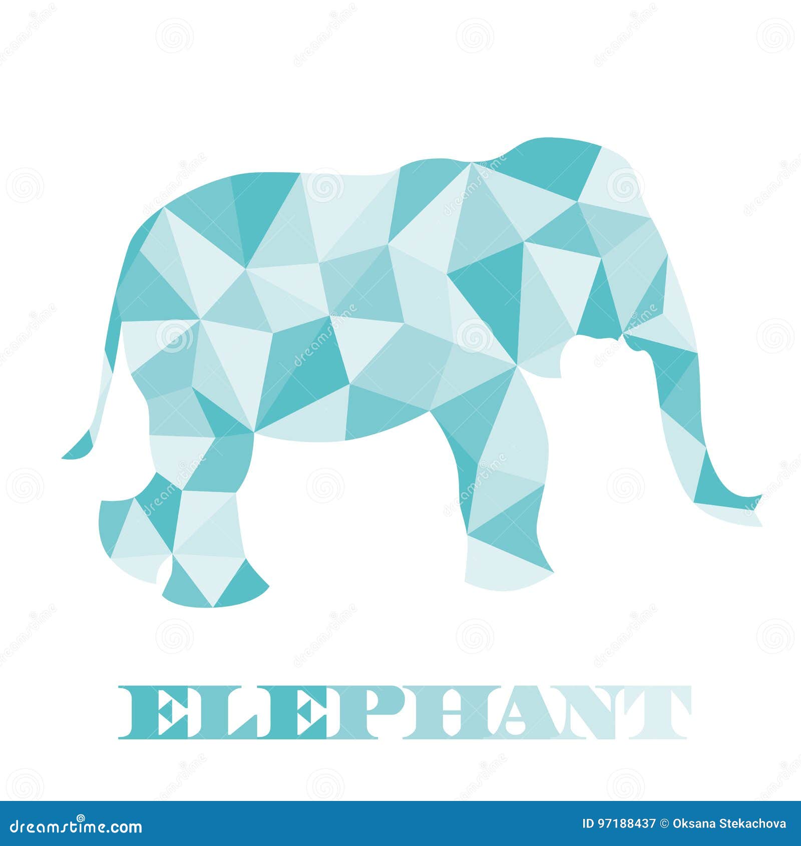 Beautiful Elephant Abstract Low Poly Geometric Polygon Stock ...