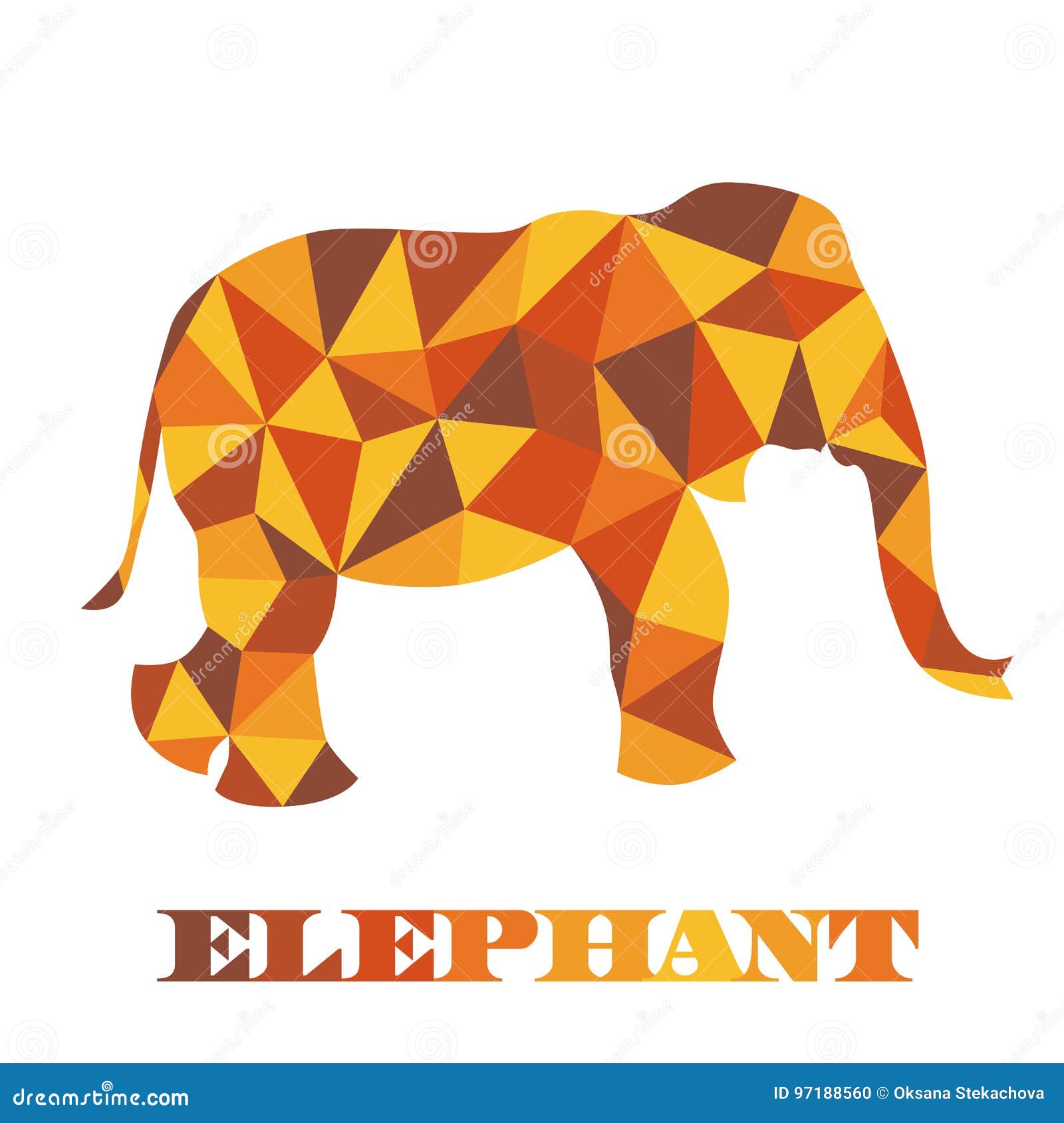 Beautiful Elephant Abstract Low Poly Geometric Polygon Stock ...