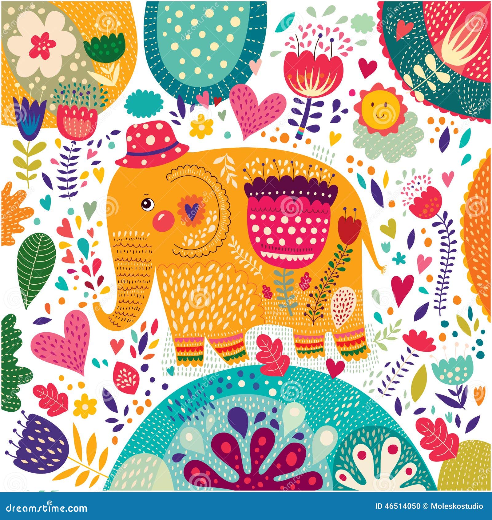 Colorful Elephant Pattern Spring Stock Illustrations – 281 Colorful ...