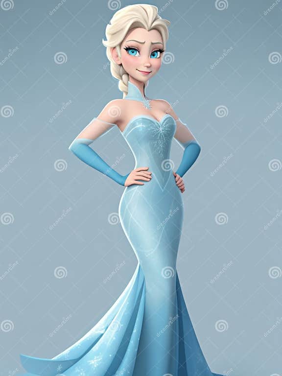 Elsa Cartoon Character Frozen 3d Animation Style Stock Illustration Illustration Of Person