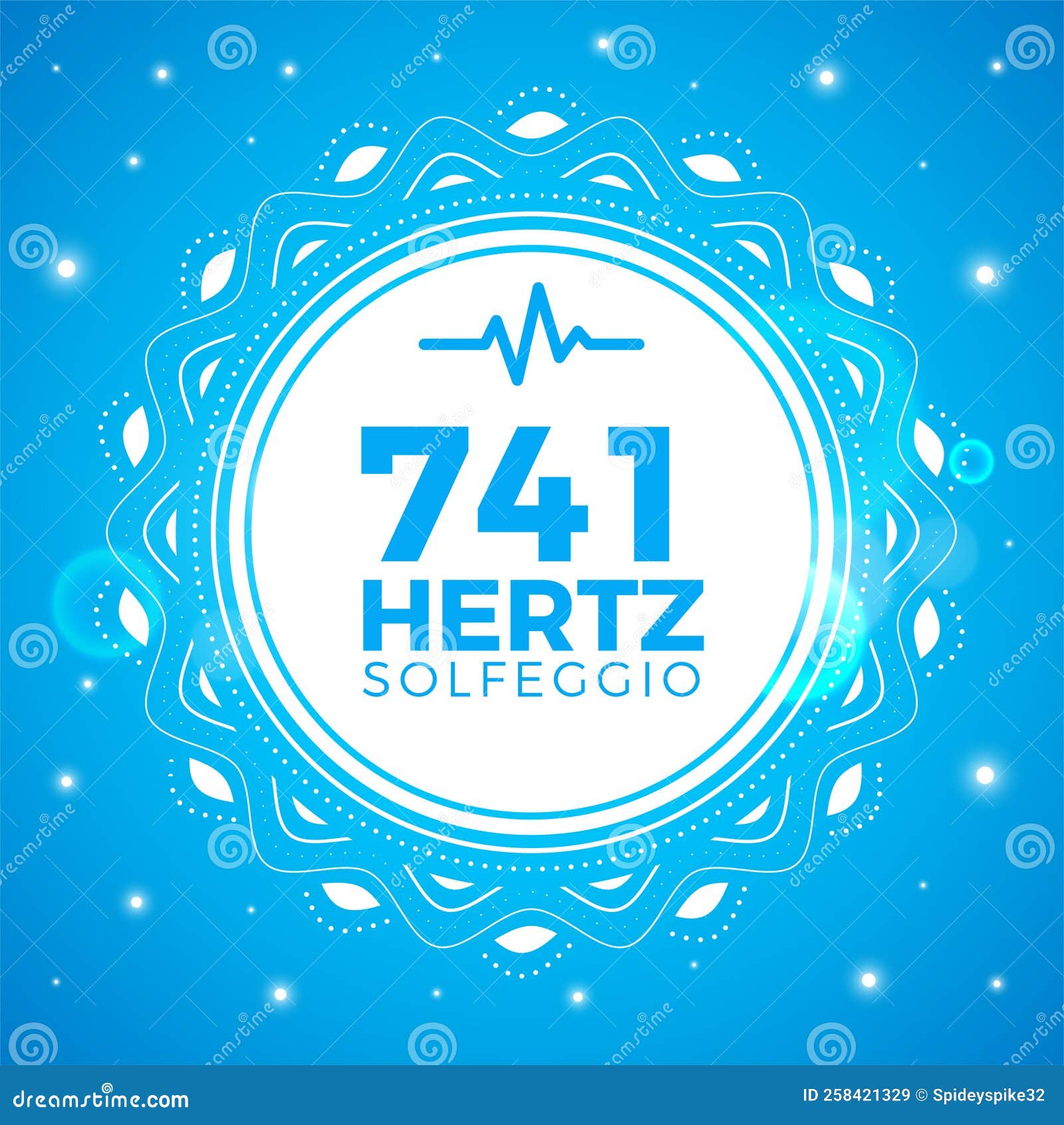 Beautiful Emblem of 741 Hertz. Solfeggio Frequency Stock Illustration ...