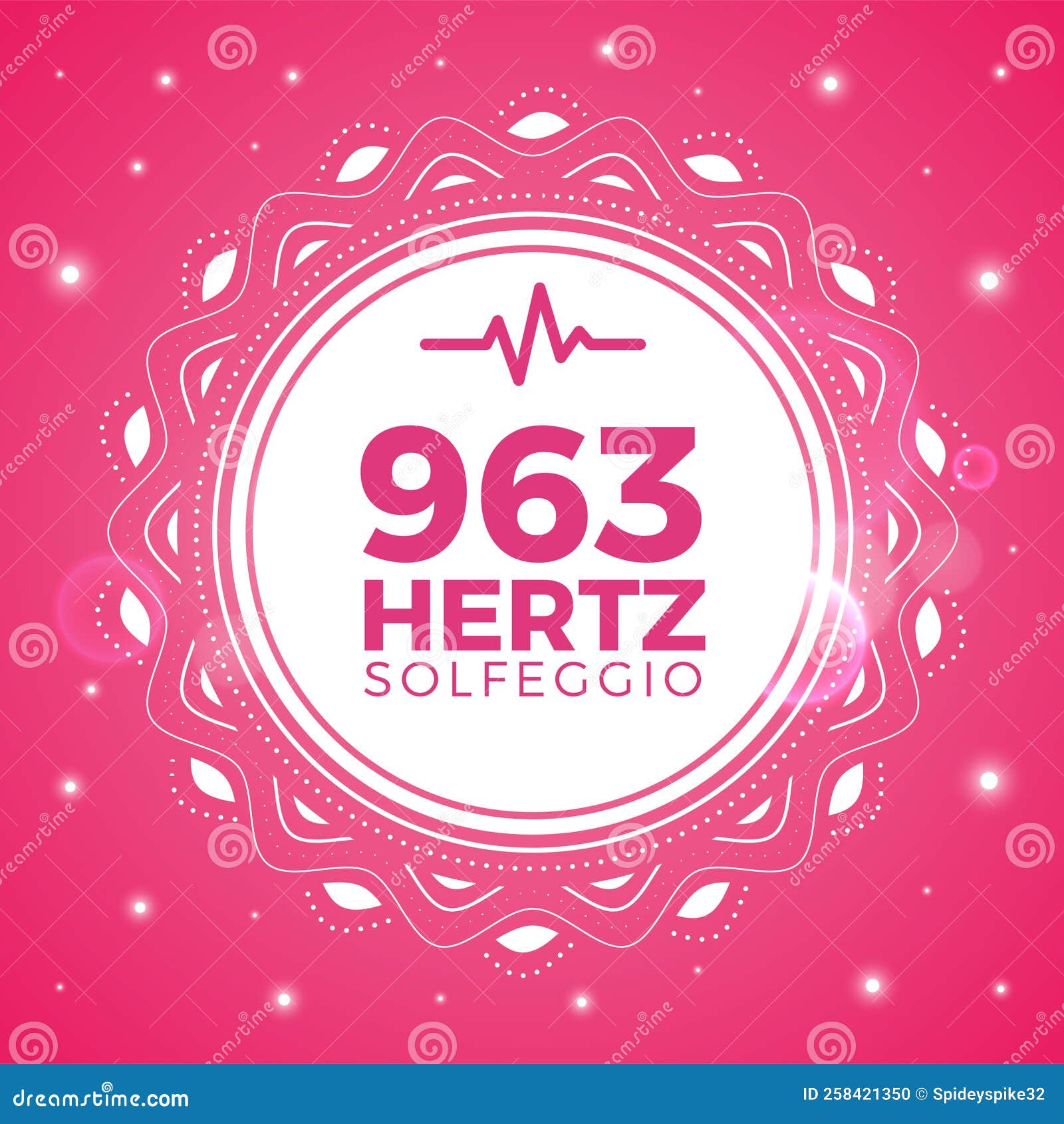 Beautiful Emblem of 963 Hertz. Solfeggio Frequency Stock Illustration ...