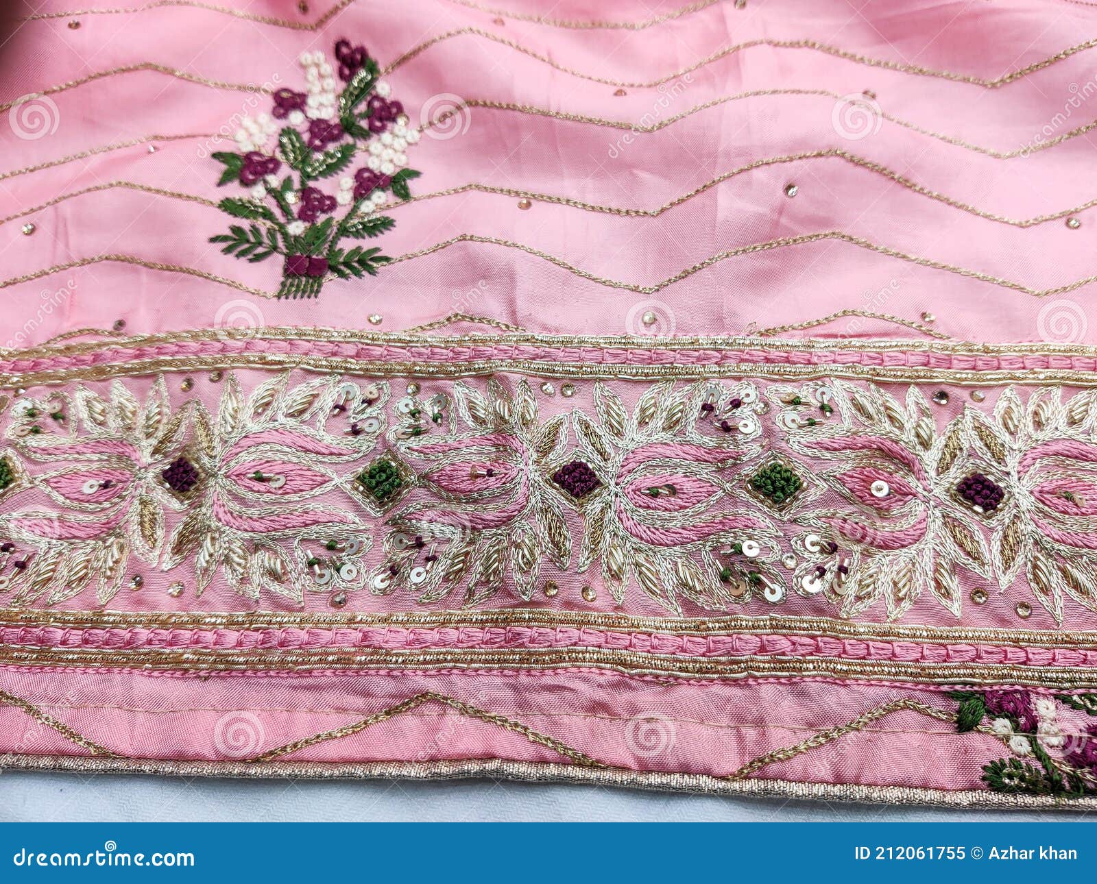 Beautiful Embroidered Pattern of Zardozi Embroidery Stock Image - Image ...