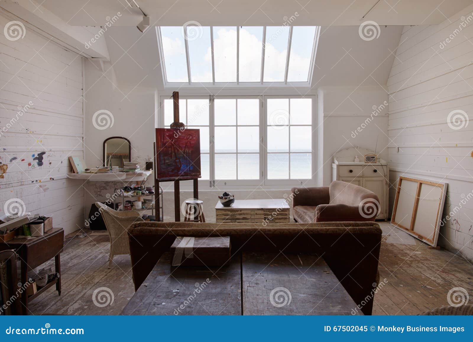 Beautiful Empty Artist S Studio with Bright Natural Light Stock Image ...