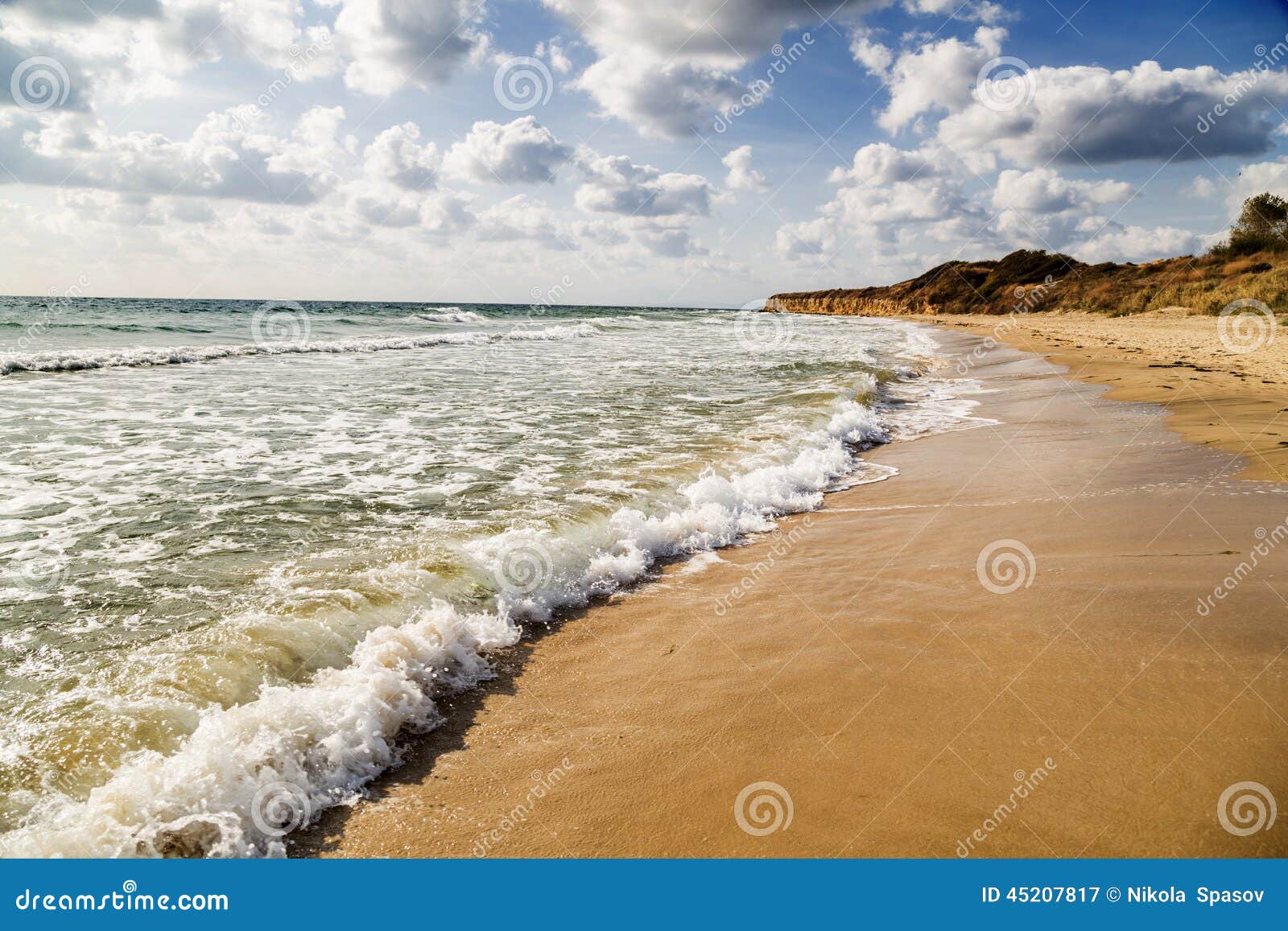 Beautiful empty beach stock image. Image of blue, empty - 45207817