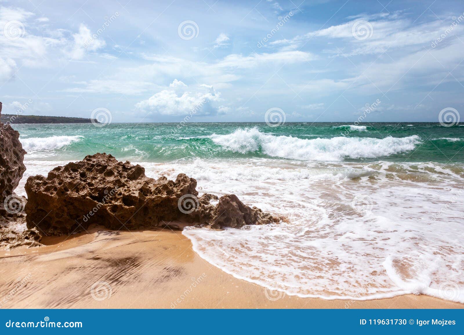 Beautiful empty beach stock photo. Image of foam, bali - 119631730