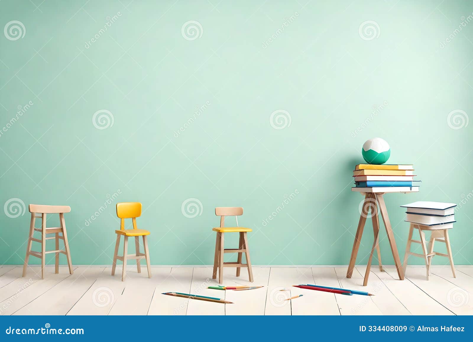 A Beautiful Empty Classroom with Modern Setup.featuring Desk, Chair ...