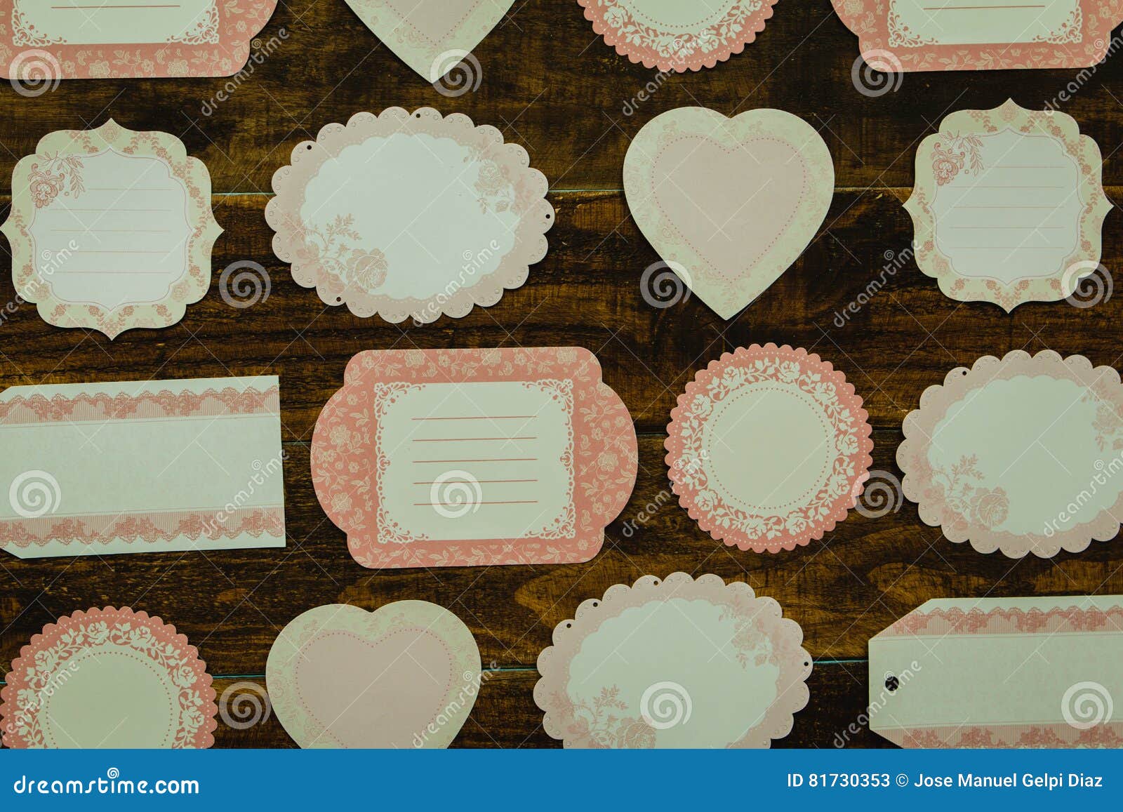 Beautiful Empty Gift Cards with Different Shapes Stock Image - Image of ...