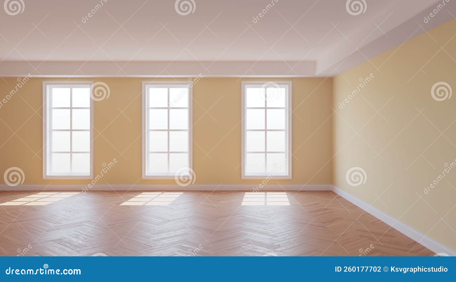 Beautiful Empty Interior of the Beige Room with a White Ceiling and ...