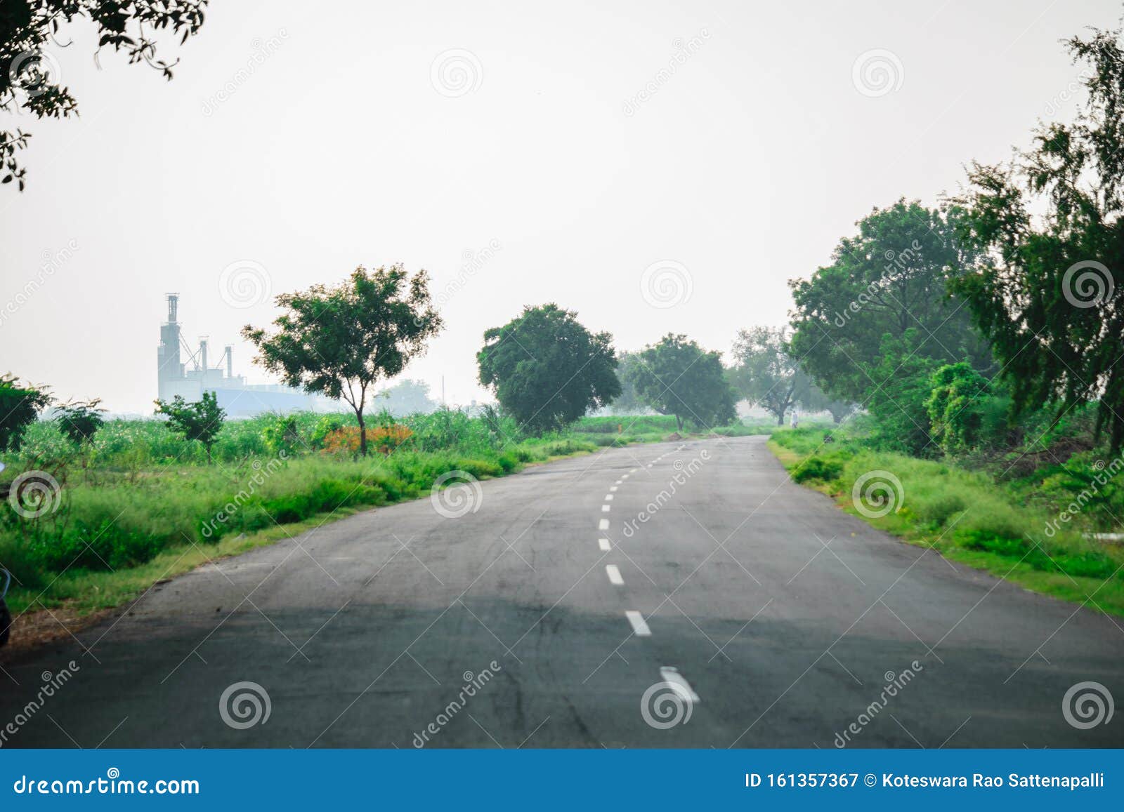 A Beautiful Empty Road and Green Nature Stock Image - Image of ...