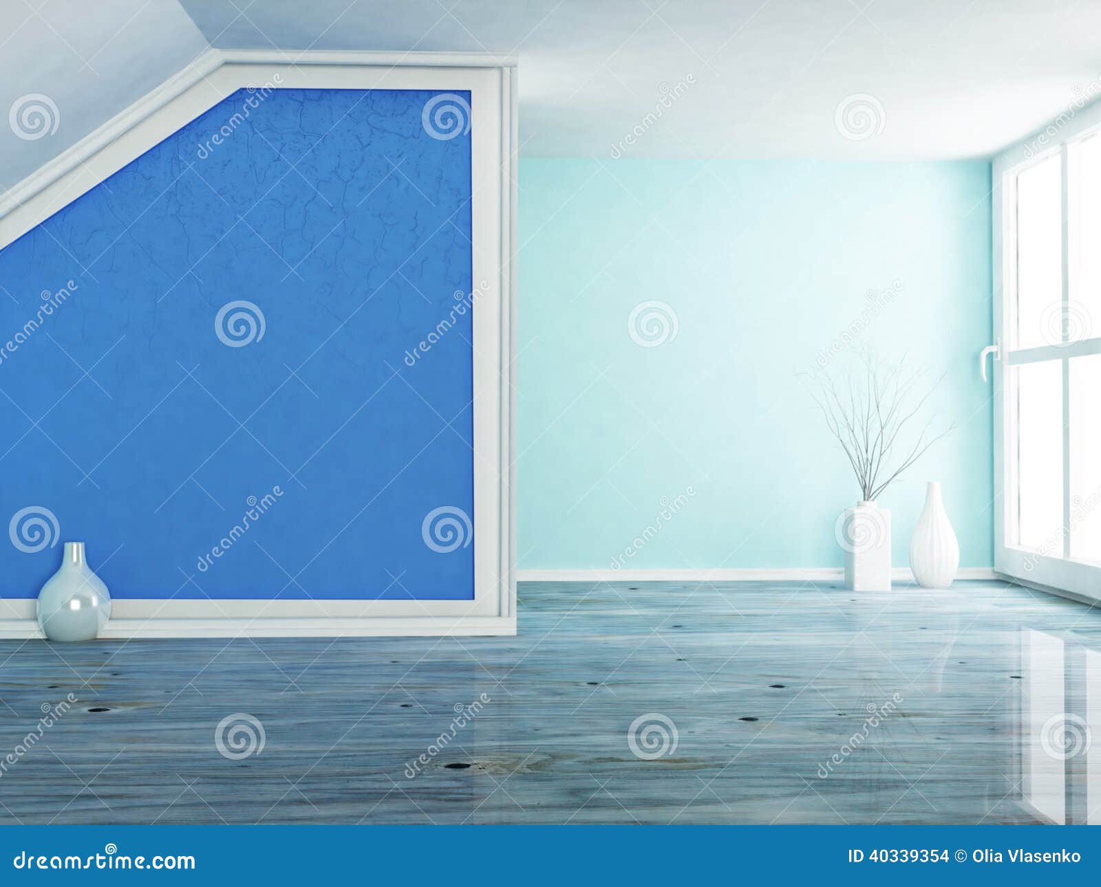 Beautiful empty room stock illustration. Illustration of corridor ...