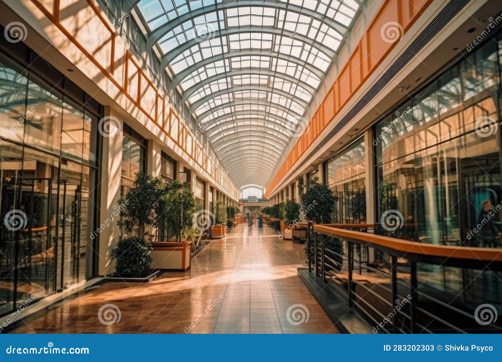 Beautiful Empty View Inside in the Mall Stock Illustration ...