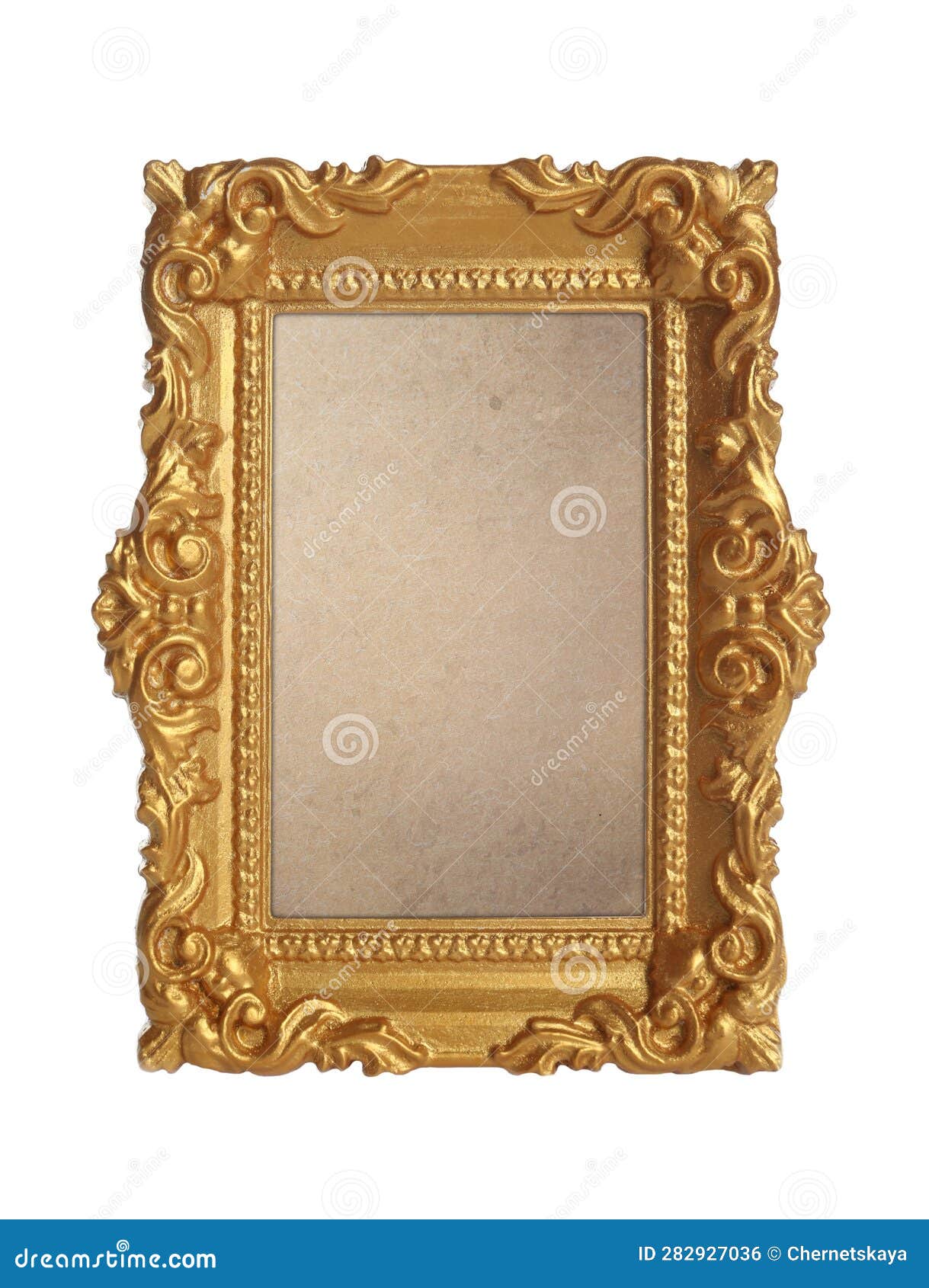 Beautiful Empty Vintage Frame Isolated on White Stock Photo - Image of ...