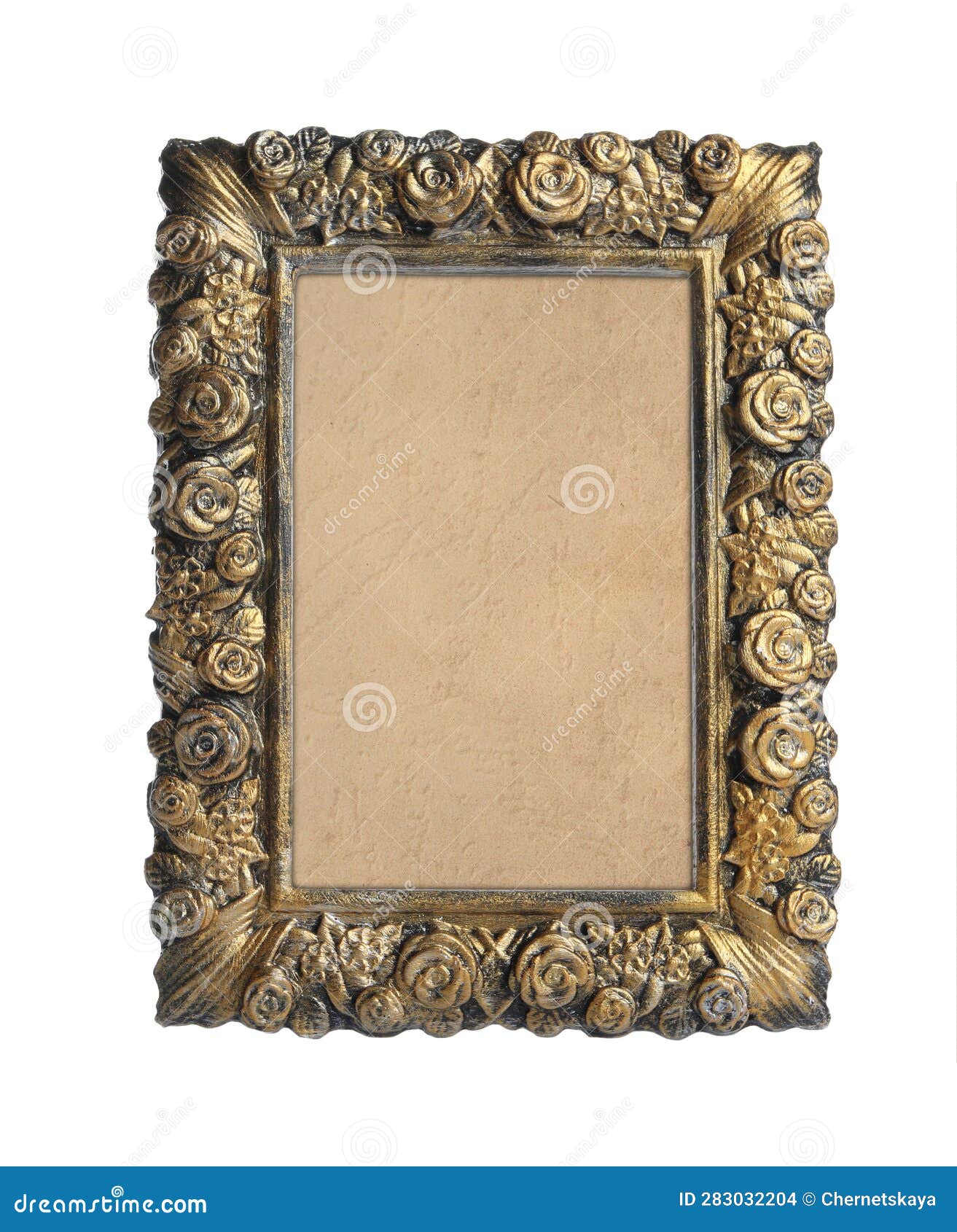 Beautiful Empty Vintage Frame on White Stock Photo - Image of decor ...