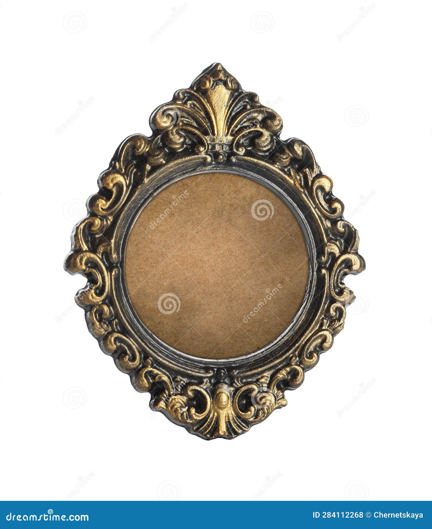 Beautiful Empty Vintage Frame Isolated on White Stock Photo - Image of ...