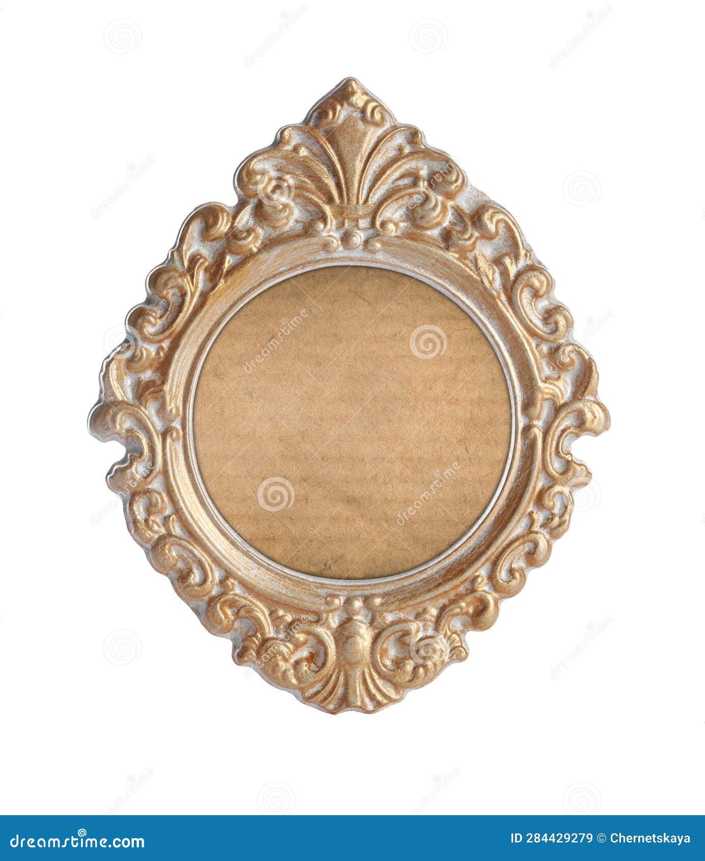 Beautiful Empty Vintage Frame Isolated on White Stock Image - Image of ...