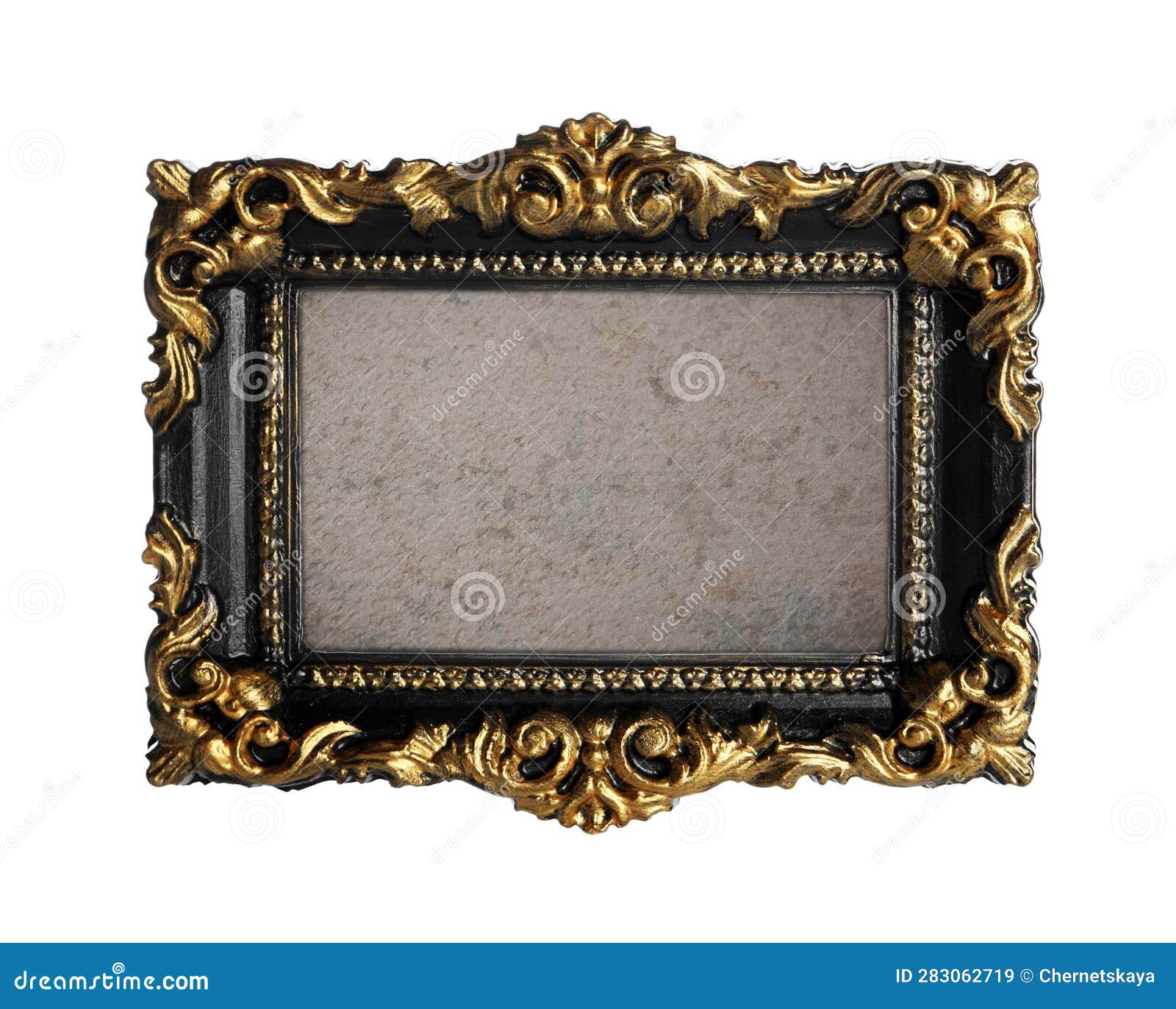 Beautiful Empty Vintage Frame Isolated on White Stock Image - Image of ...