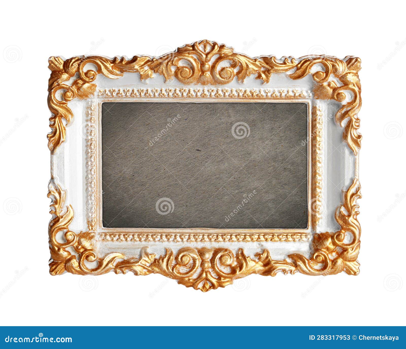 Beautiful Empty Vintage Frame Isolated on White Stock Image - Image of ...
