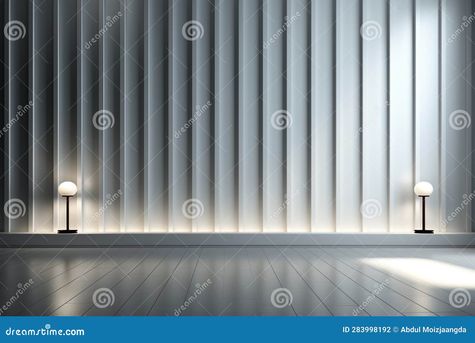 Beautiful Empty Wall with Lateral Lighting Columns, Creating a ...