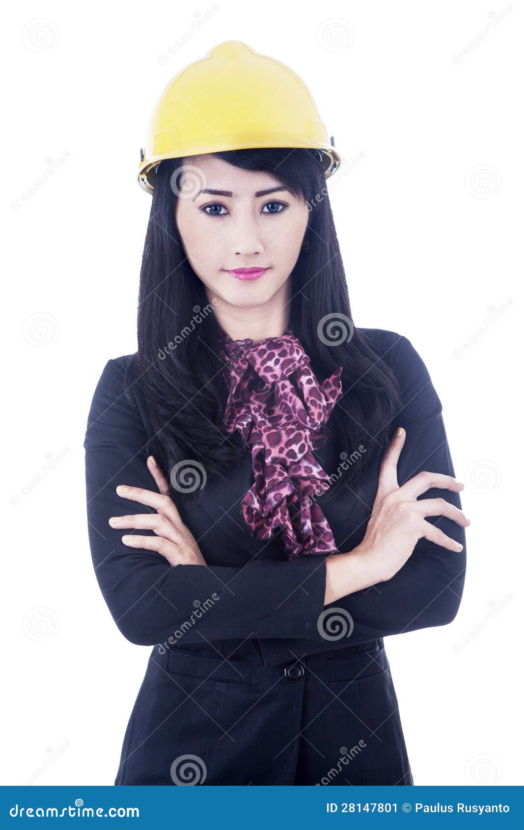 Beautiful Engineer Standing Isolated on White Stock Image - Image of ...