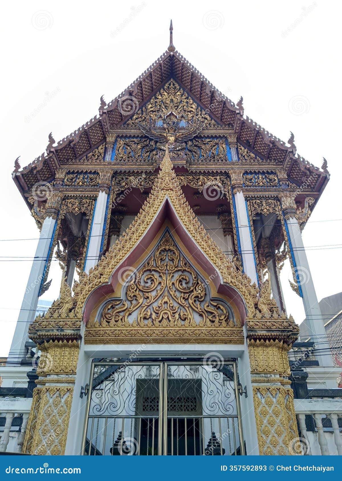 Entrance of the Temple Main Hall Stock Image - Image of buddhist ...