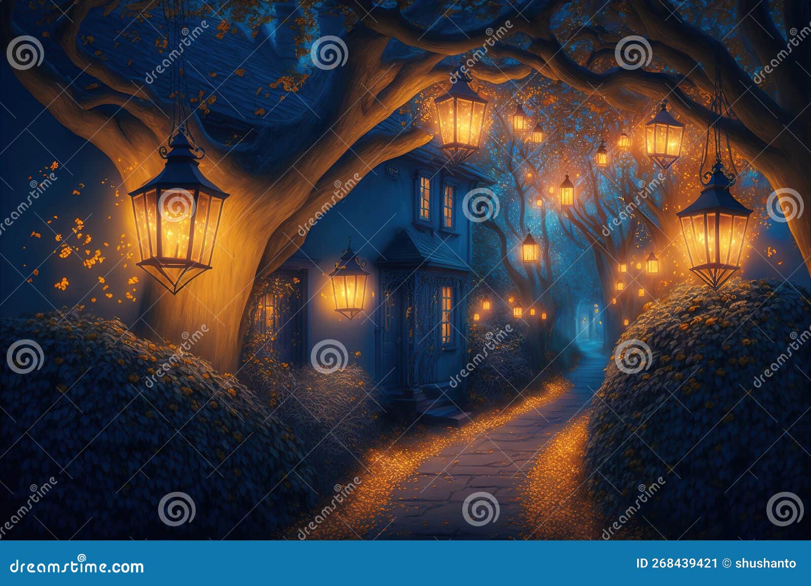 Beautiful Environment of Night with Beautiful Lighting Stock ...