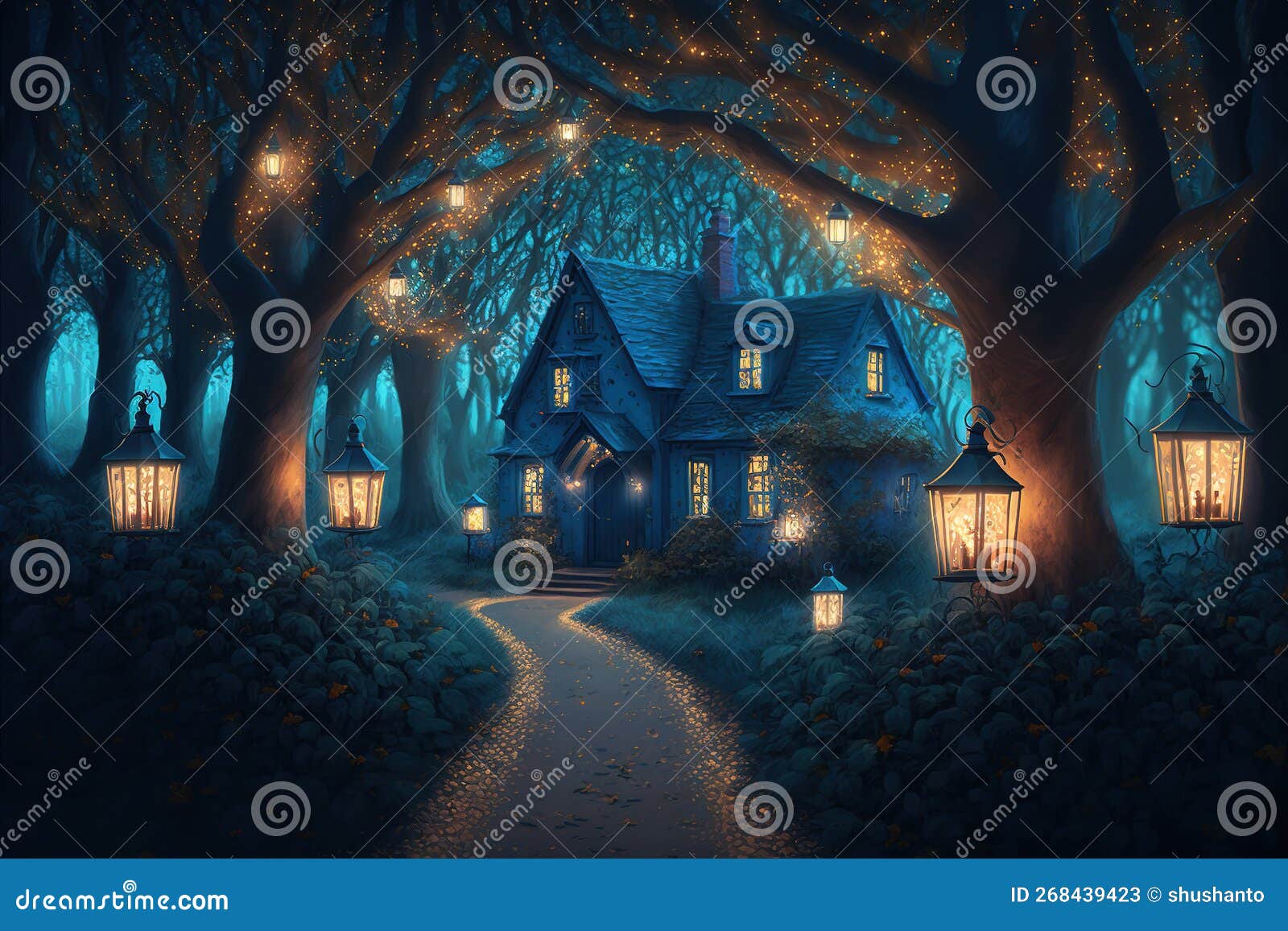 Beautiful Environment of Night with Beautiful Lighting Stock ...