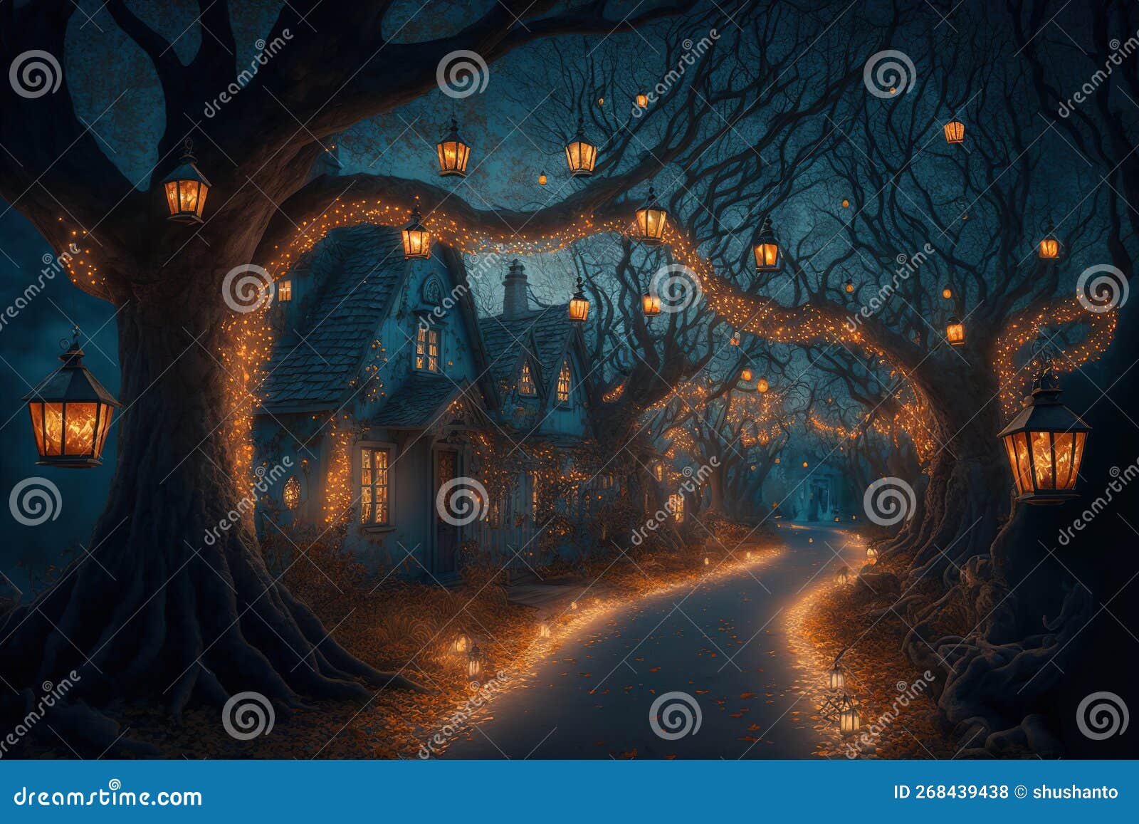 Beautiful Environment of Night with Beautiful Lighting Stock ...