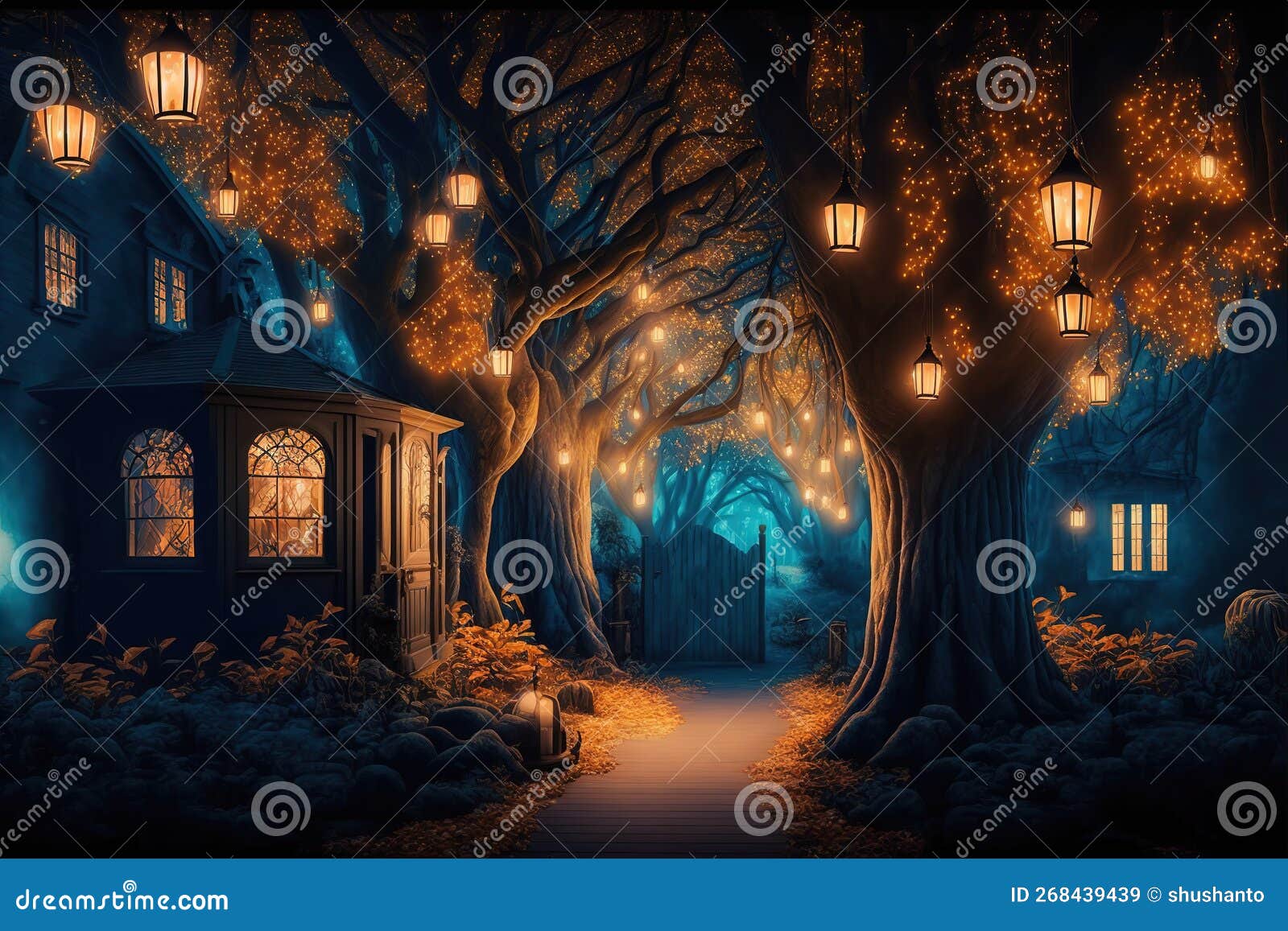 Beautiful Environment of Night with Beautiful Lighting Stock ...