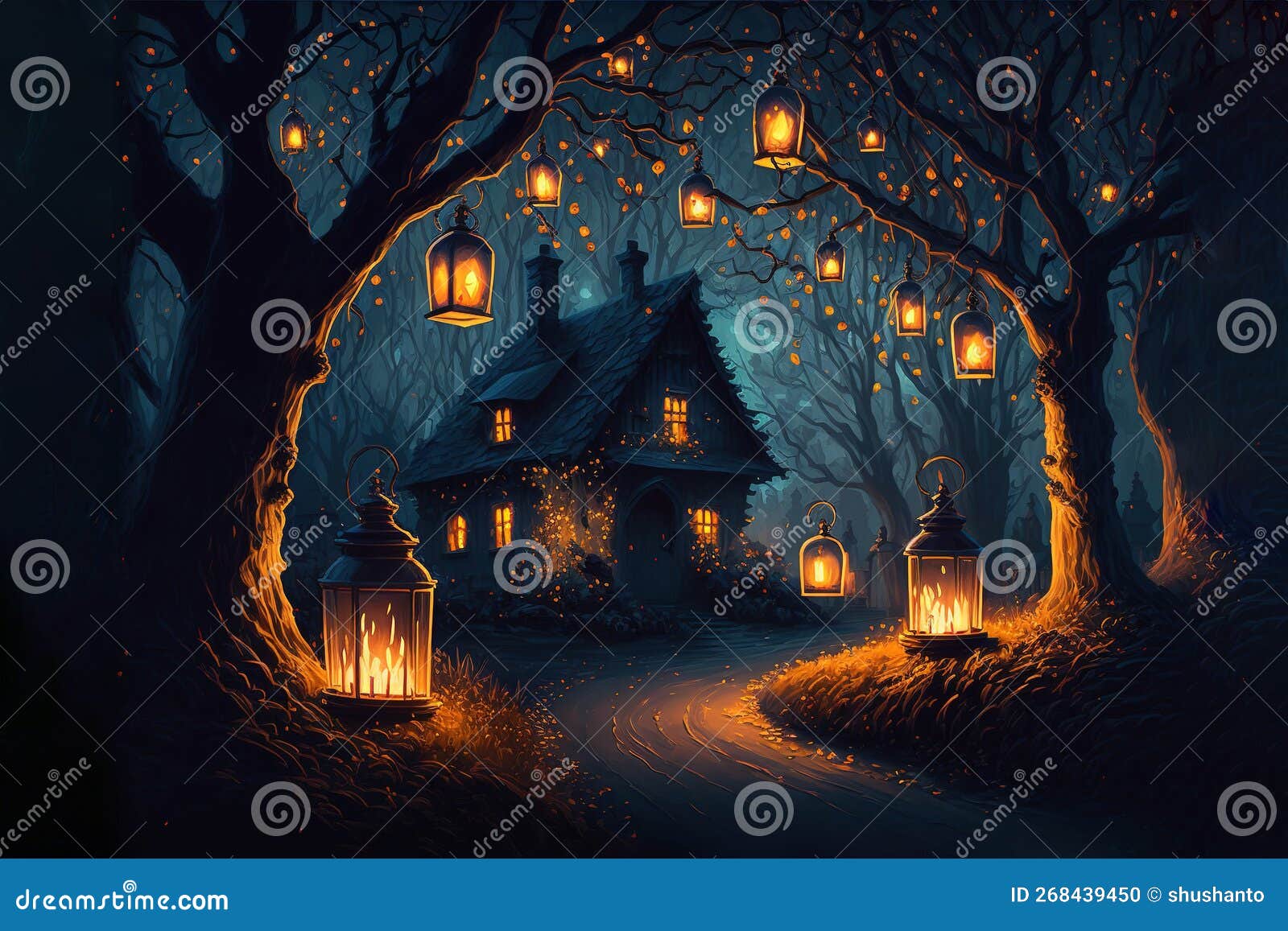 Beautiful Environment of Night with Beautiful Lighting Stock ...