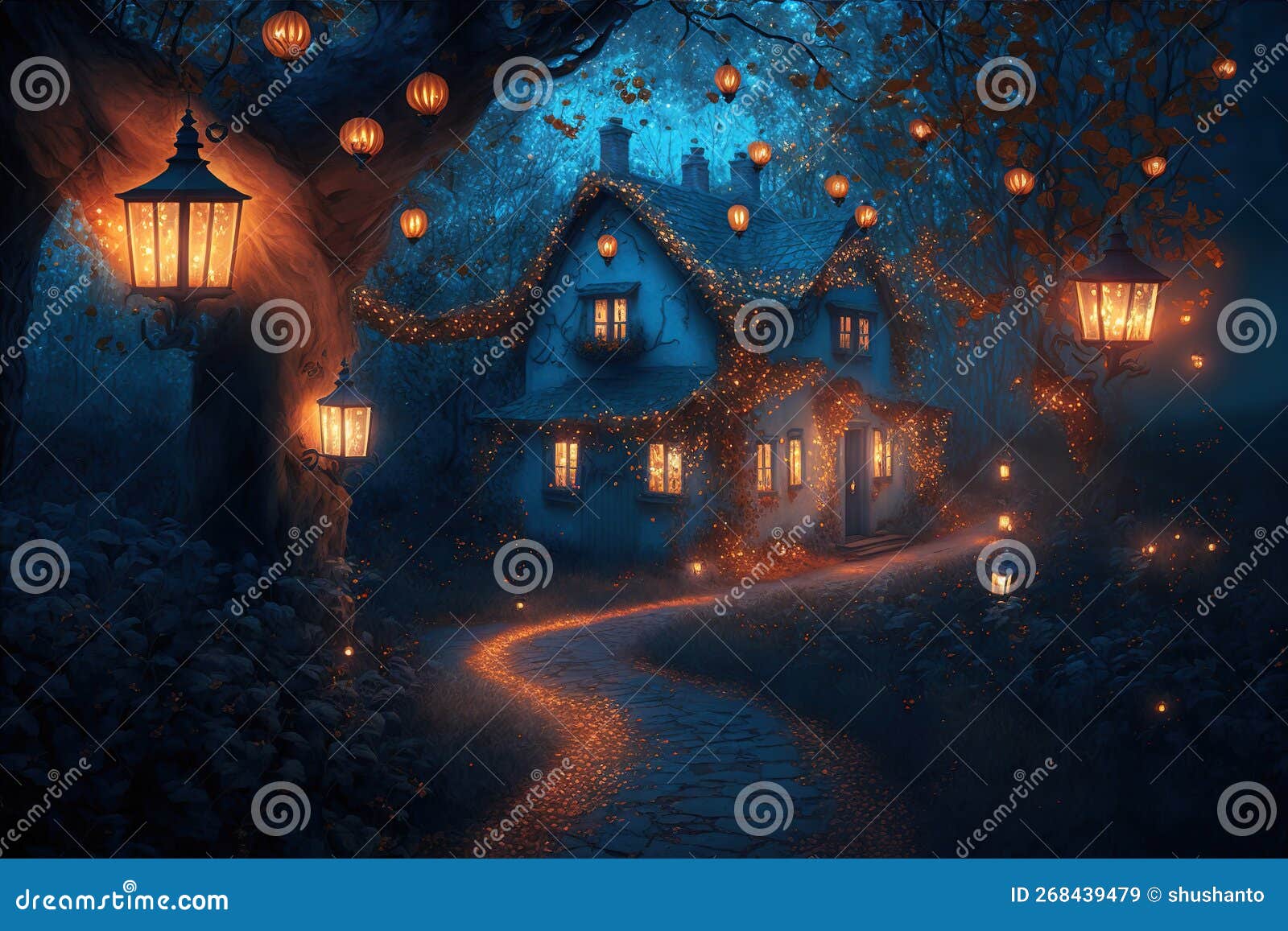 Beautiful Environment of Night with Beautiful Lighting Stock ...