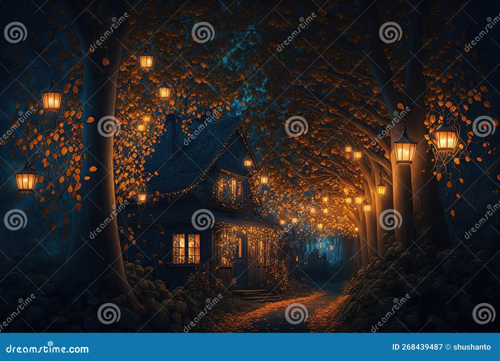 Beautiful Environment of Night with Beautiful Lighting Stock ...