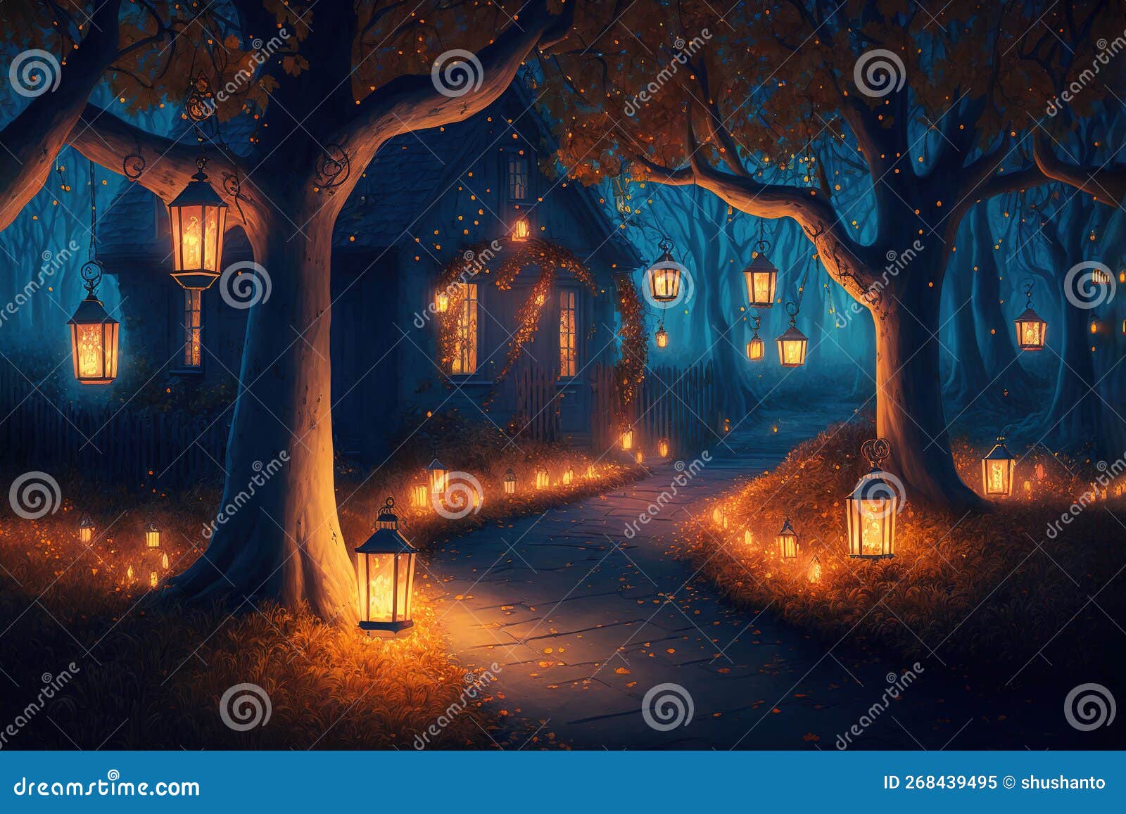 Beautiful Environment of Night with Beautiful Lighting Stock ...