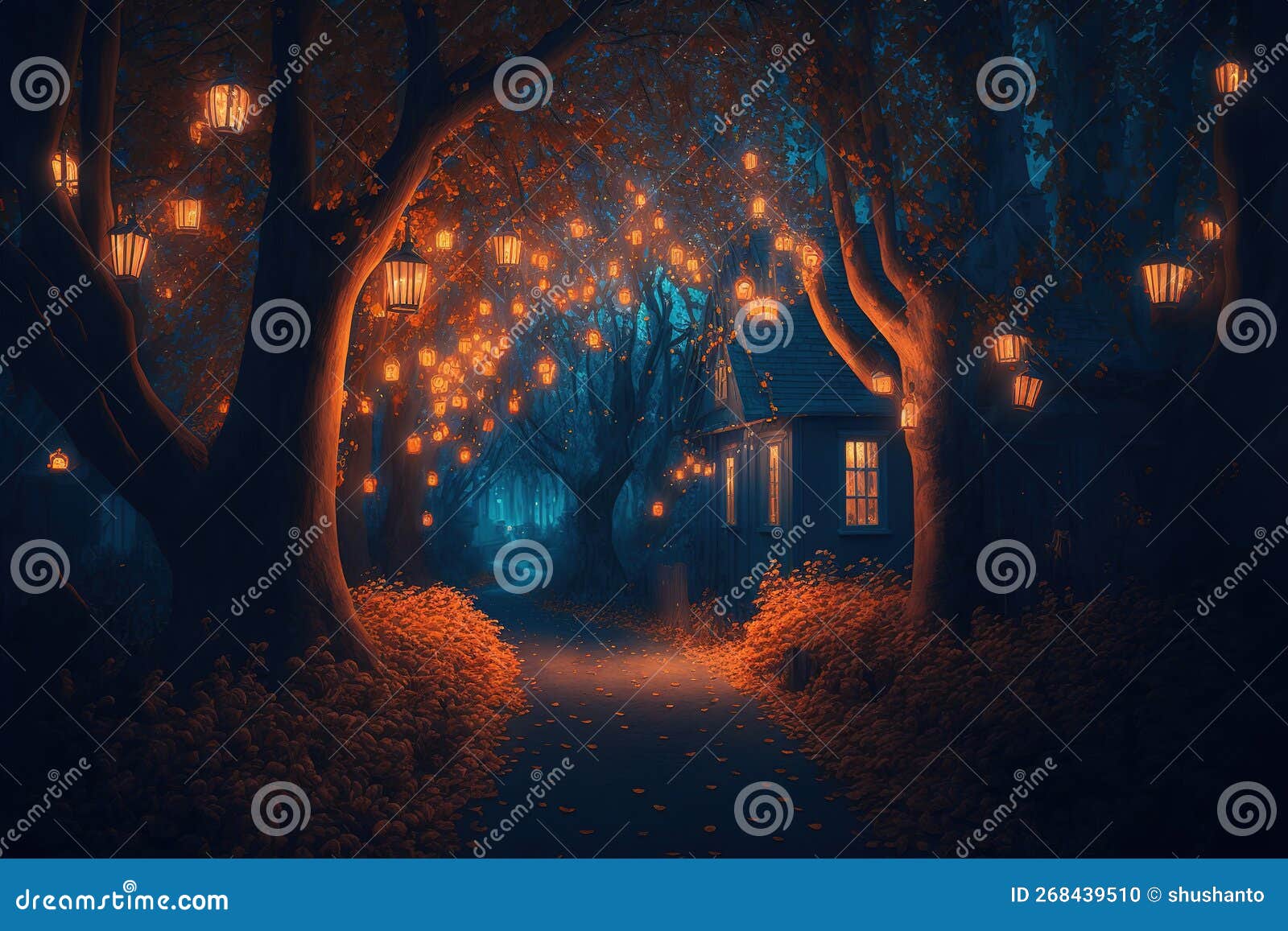 Beautiful Environment of Night with Beautiful Lighting Stock ...