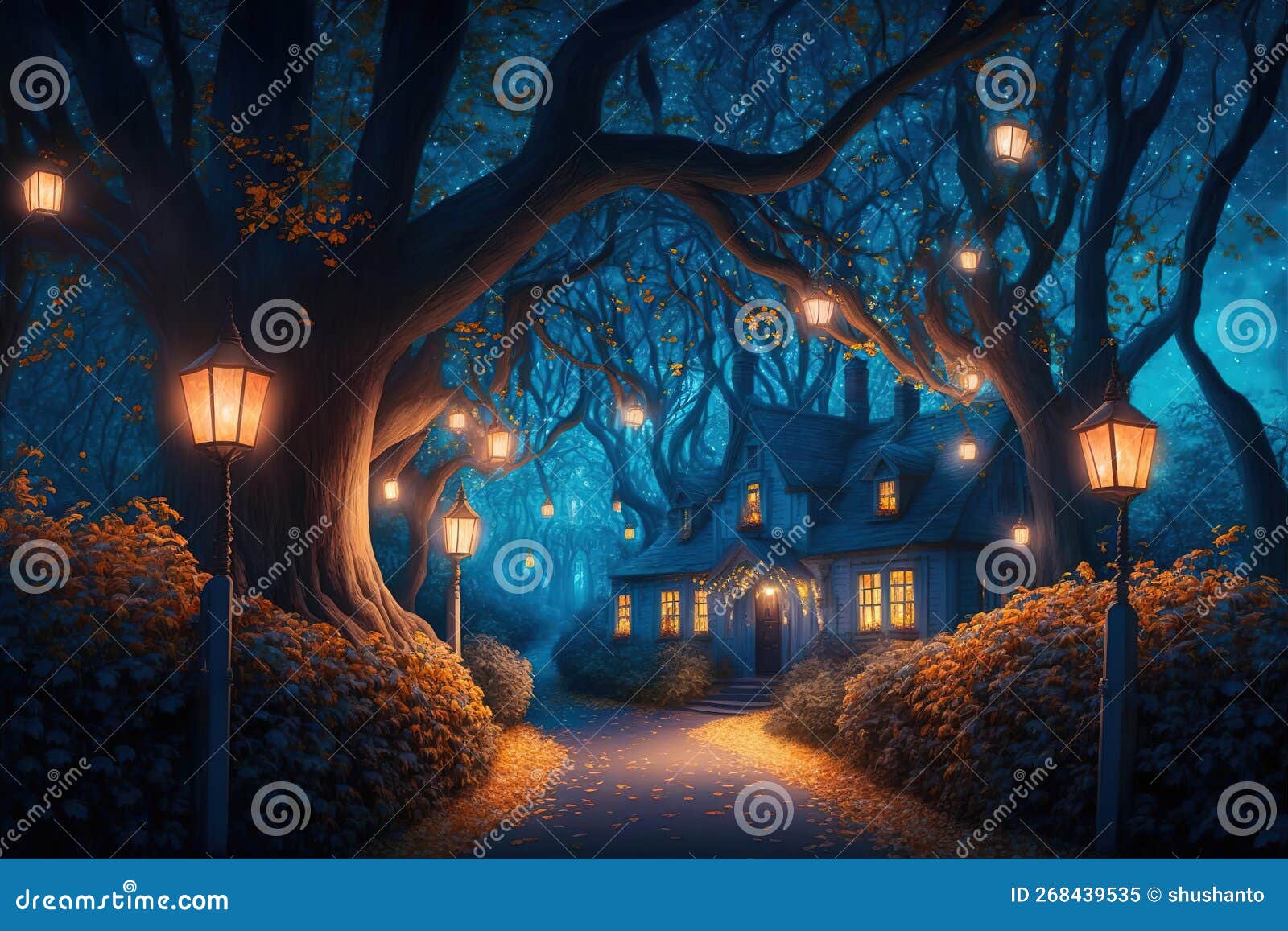 Beautiful Environment of Night with Beautiful Lighting Stock ...