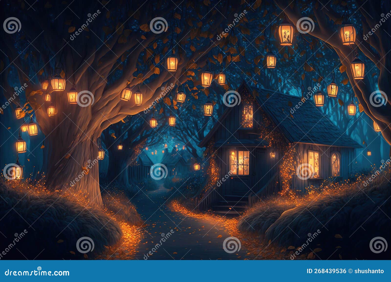 Beautiful Environment of Night with Beautiful Lighting Stock ...