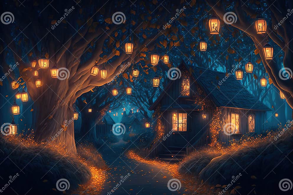 Beautiful Environment of Night with Beautiful Lighting Stock ...